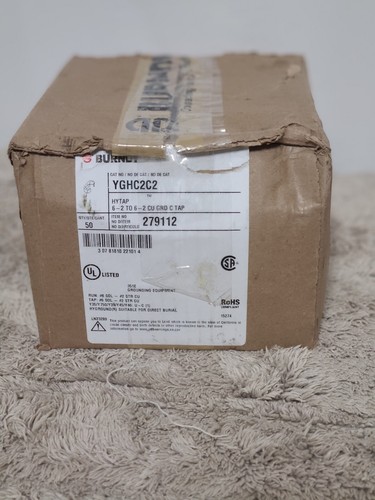 Burndy YGHC2C2 HYTAP 6-2 to 6-2 CU GRD C TAP NEW IN BOX QTY. 50 279112 ...