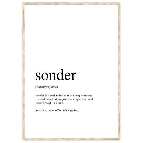 Sonder Definition Print Motivational Quotes Ispirational Office Wall ...
