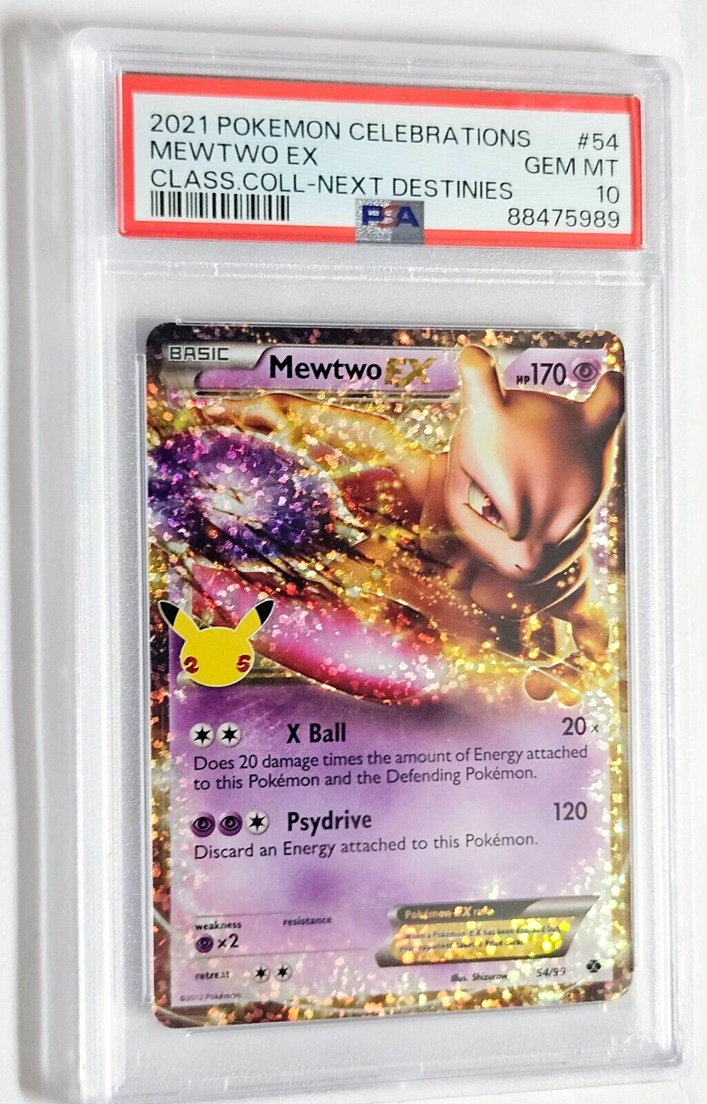 Mewtwo EX 2021 Celebrations: Classic Collection #54 Holo PSA 10 Price ...