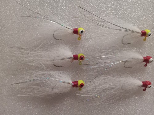 Smoo's Custom Jigs (6) 1/16 Oz. Arctic Fox Hair Jigs White. *207 | eBay