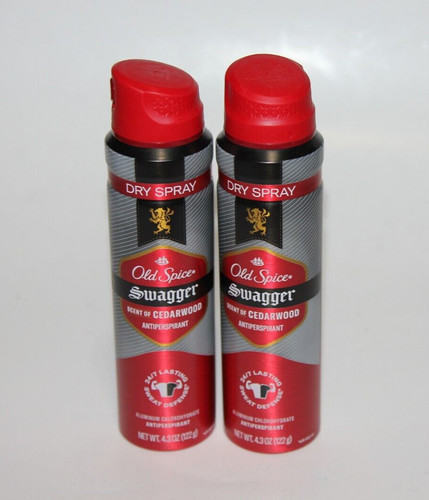 LOT (2) OLD SPICE SWAGGER DRY SPRAY ANTIPERSPIRANT CEDARWOOD 4.3 OZ EXP ...