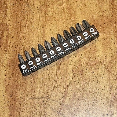 STANLEY UNBRANDED 11 PHILIP TIP SCREWDRIVER BIT SET 1/4 IN HEX DRIVE ...