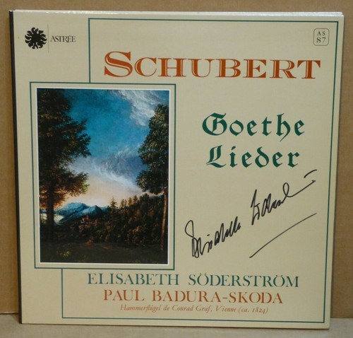 Elisabeth Soderstrom autographed signed vinyl LP OPERA SCHUBERT Goethe ...