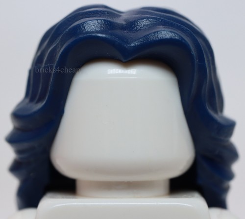 Lego Dark Blue Minifigure Hair Female Mid Length Wavy with Center Part ...
