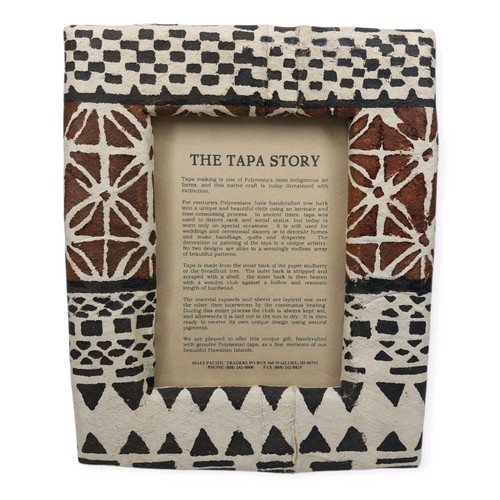 Handmade Polynesian Tapa Picture Frame Maui Pacific Traders Hawaii Tiki ...