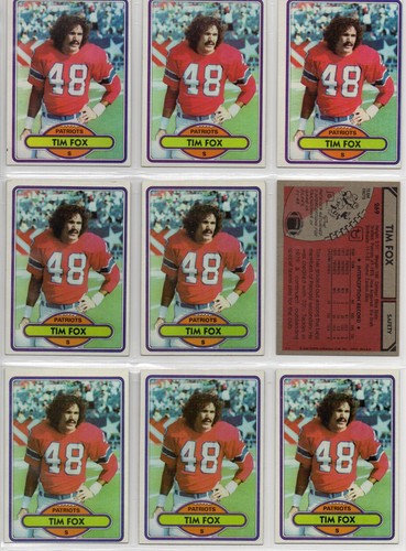 1980 TOPPS 269 S TIM FOX PATRIOTS | eBay