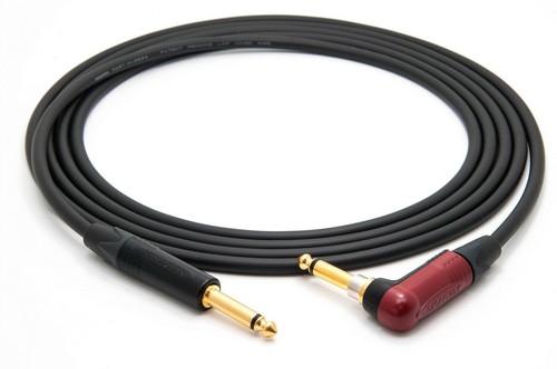 MOGAMI W2524, 2524 GUITAR CABLE WITH NEUTRIK 1/4" TS ANGLE SILENT PLUG ...