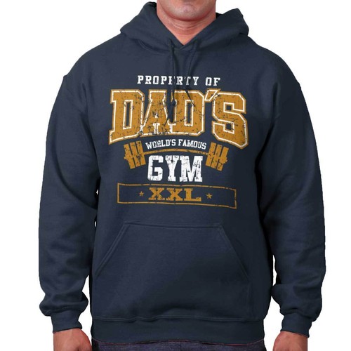 Property of Dad's World's Famous Gym Workout Mens Hooded Sweatshirts ...