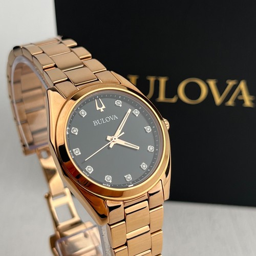 Bulova Surveyor 97P156 Women's Classic Watch Grey Dial Rose Gold Ladies ...