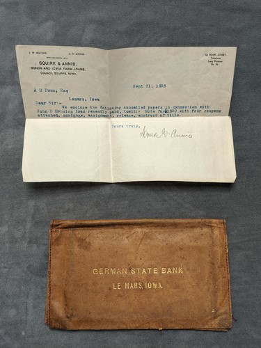VINTAGE OLD GERMAN STATE BANK CHECKBOOK PASS BOOK 1903 LE MARS, IOWA | eBay