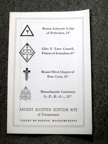 Vtg Masonic ANCIENT ACCEPTED SCOTTISH RITE Pamphlet Masons Freemasonry ...
