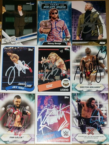 WWE signed nine card lot, r-truth, christian, jbl + , wwe, wcw, aew | eBay