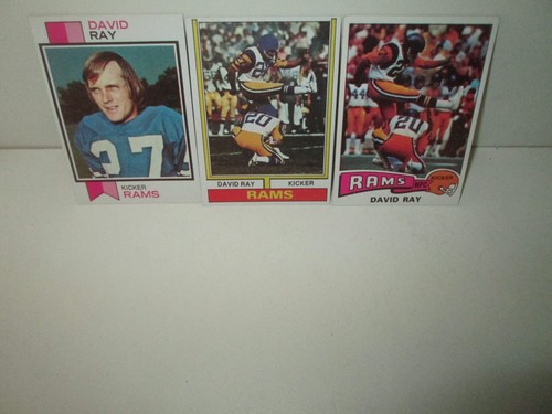 LOT OF 3 DAVID RAY 1970s Cards Rookie #244 443 34 Alabama LOS ANGELES ...