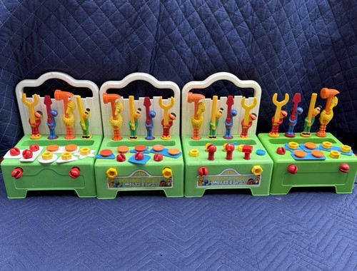 Lot of 4 1983 Sesame Street Tool Workbench Hammer Nails Screwdriver ...