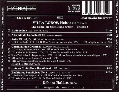 DÉBORA HALÁSZ VILLA-LOBOS: COMPLETE PIANO MUSIC, VOL. 1 NEW CD ...