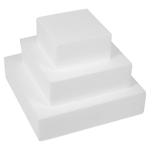 3 Pcs Foam Cake Model White Dummies Craft Baking Practicing Block | eBay