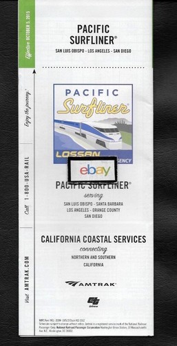 AMTRAK CALTRANS LOSSAN PACIFIC SURFLINER TIMETABLE 10/2015 | eBay