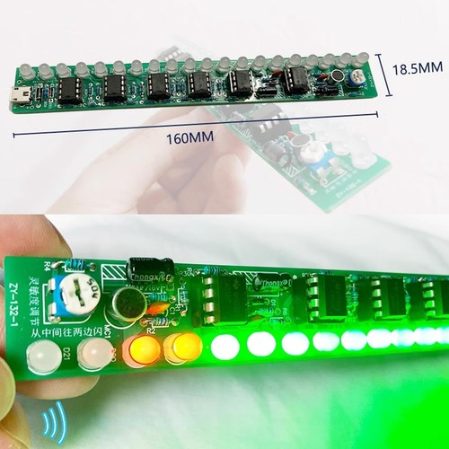 DIY Voice Control Music Audio Display Spectrum Lamp Kit USB Soldering ...