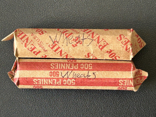 Wheat Penny 2 Rolls Wheat Cent Lot Mix Years 100 Coins Bank Teller's ...