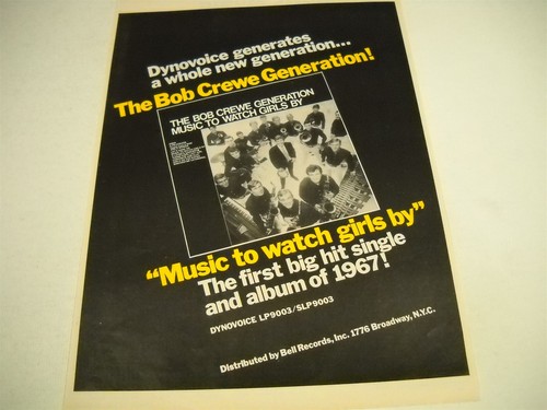 BOB CREWE Generation MUSIC TO WATCH GIRLS BY original 1967 Promo ...