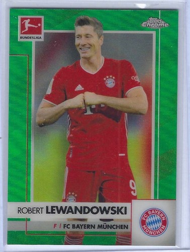 ROBERT LEWANDOWSKI 2020-21 TOPPS CHROME BUNDESLIGA GREEN REFRACTOR #D ...