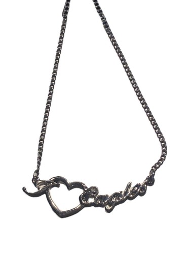 Philadelphia Eagles I Heart Script Silver Tone Necklace Super Bowl ...