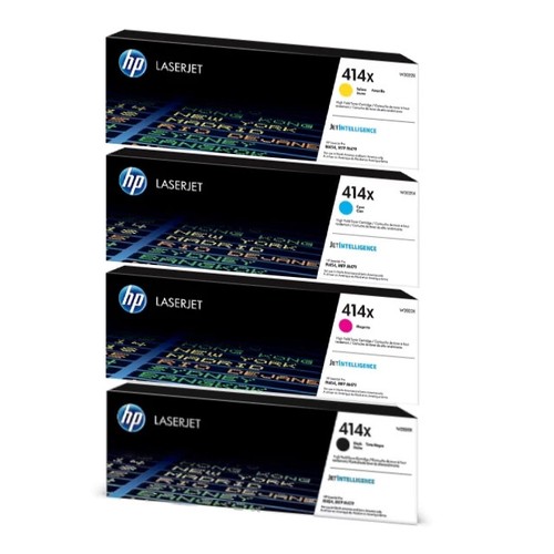 HP 414X Black/Cyan/Magenta/Yellow High Yield Toner Cartridge, Pack Of 4 ...