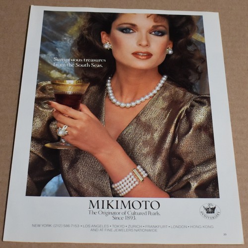 1983 Print Ad Beauty Mikimoto Cultured Pearls Jewelry Sumptuous ...