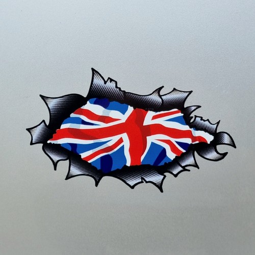 UK British Flag Ripped Carbon Fibre Oval Vinyl Sticker Decal For Car ...