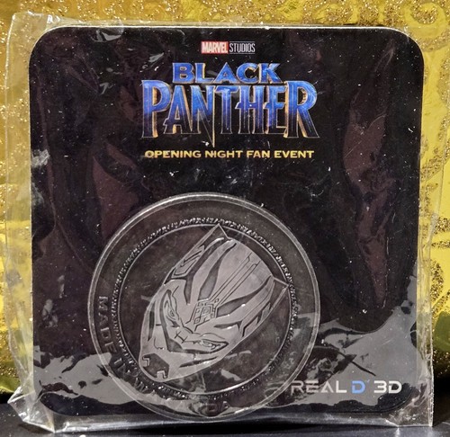 Black Panther Collector Coin Movie Opening Night Fan Event 2018 Sealed ...