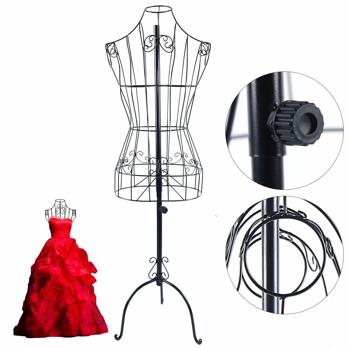 Manequins Body Female Rose Gold Wire Dress Form Mannequin - Adjustable ...
