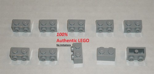 LEGO NEW 1x2 Light Bluish Grey Brick Studs on 1 Side (10x) 6015344 ...