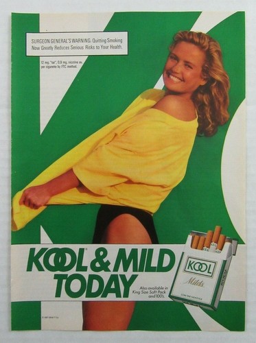1987 KOOL MILDS Low Tar Menthol Cigarettes Blond Girl Bathing Suit ...