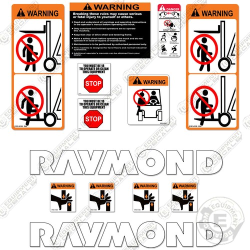 Fits Raymond Pallet Jack Decal Kit With Warning Decals | eBay