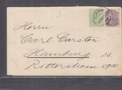 SOUTH AUSTRALIA, 1909 cover, 1/2d. & 2d., Pt. PIRIE to Germany, EXPRESS ...