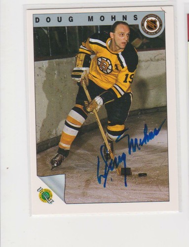 DOUG MOHNS BOSTON BRUINS AUTOGRAPHED CARD DECEASED | eBay