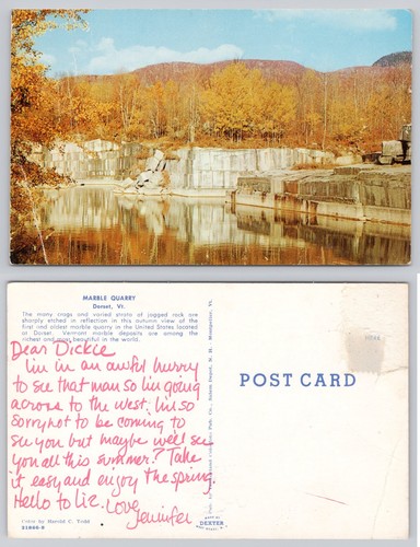 Dorset Vermont Marble Quarry VT Postcard Autumn Foliage YankeeLand ...