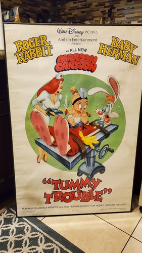 1989 Walt Disney Pictures " Tummy Trouble " Roger Rabbit Movie poster ...