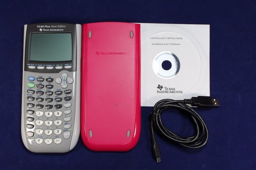 Pink TI-84 Plus Silver Edition Graphic Calculator Texas Instruments CD ...