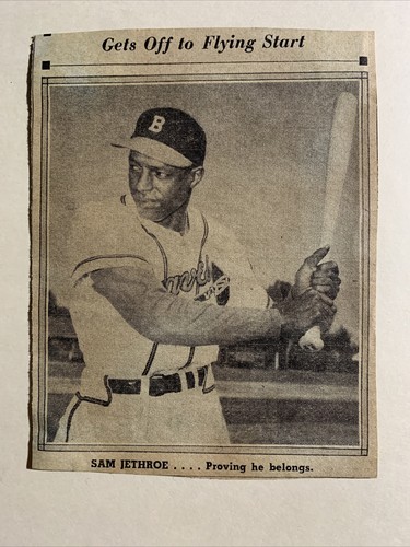 Sam Jethroe Boston Braves 1950 Sporting News Baseball 4X6 Panel | eBay