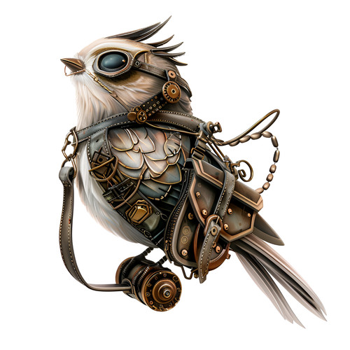 Steampunk Bird Sticker 4" Clockwork Gears Diesel Science Fiction ...