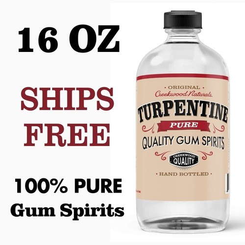 100% Pure Gum Spirits of Turpentine, 16 OUNCE BOTTLE natural spirit ...