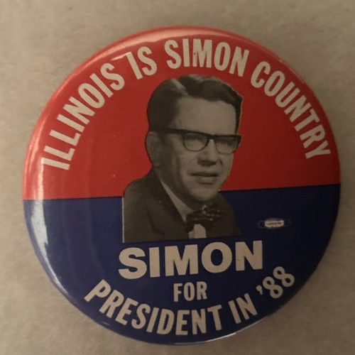 Illinois Is Simon Country Simon For President In ‘88 3” pinback button ...