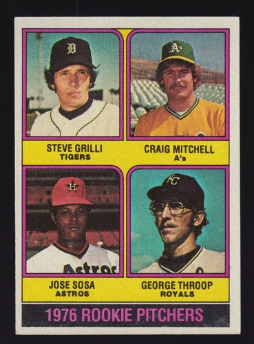 1976 TOPPS BASEBALL SET 591 ROOKIE PITCHERS MITCHELL GRILLI A'S TIGERS ...
