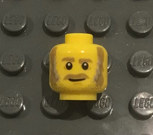 LEGO Yellow Male Minifig Head Light Brown Sideburns, Moustache ...