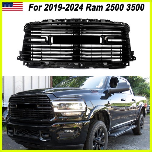 CH1200441 Diamond Black Front Grille Fits For 2019 2020-2024 Ram 2500 ...