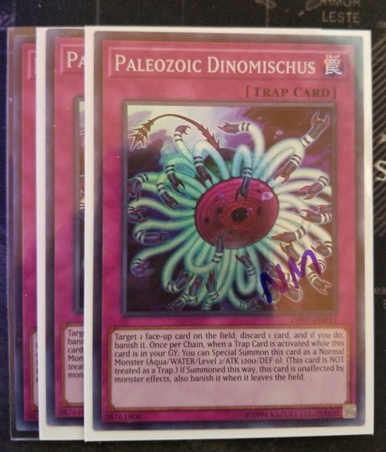 3x Paleozoic Dinomischus OP07-EN011 Yugioh Super Rare Unlimited Edition ...