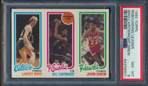 1980 TOPPS BASKETBALL BIRD RC/CARTWRIGHT/DREW PSA 8 NM-MT HOF ROOKIE | eBay