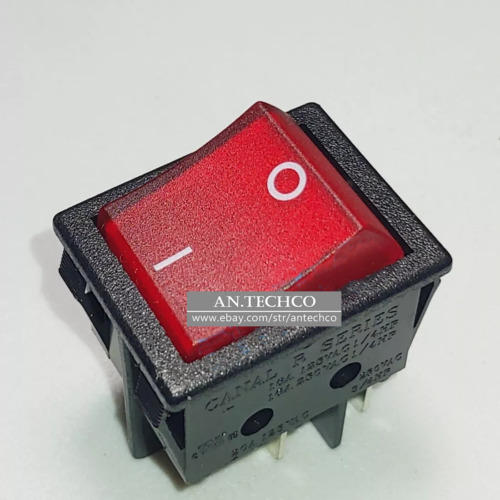 CANAL R SERIES 4 pins 2 Positions Rocker Switch 16A 125/250VAC With Red ...