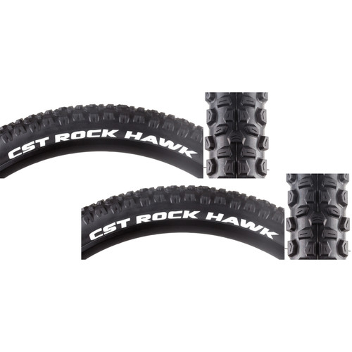 Pack of 2 Cst Premium Rock Hawk 27.5x2.25 Wire TPI 65 Black/Bsk ...